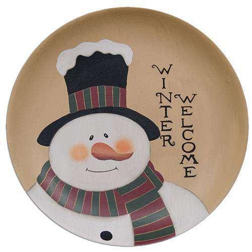 Buy Winter Welcome Snowman Plate Online - The Fox Décor – The Fox Decor